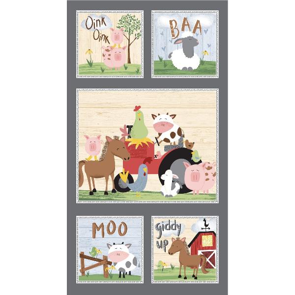 Farm-tastic Friends Fabric Panel to sew| QuiltGirls®