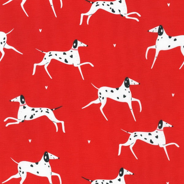 Dalmatians on Red Fabric to sew | Quilt Girls®| QuiltGirls®